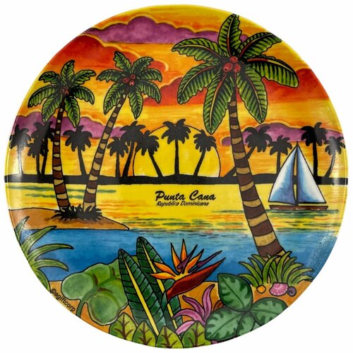 Тарелка декоративная "Пунта Кана", 19,5 см, фарфор, 1990-2000 гг, Доминикана