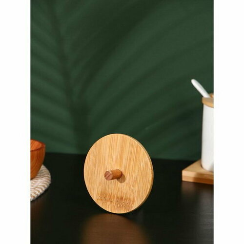 Крышка бамбуковая для чайника с ручкой "ЭКО", d=8.1 см