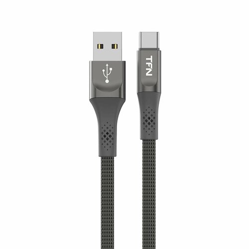Кабель USB Type-C TFN 0.6m Zinc плоский grey (TFN-CZNUSBC06MGR)