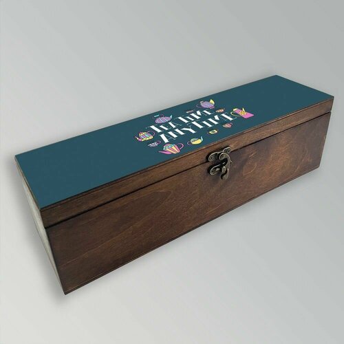 Коробка для чайных пакетиков из дерева чайница УФ с крышкой уют чай - 3