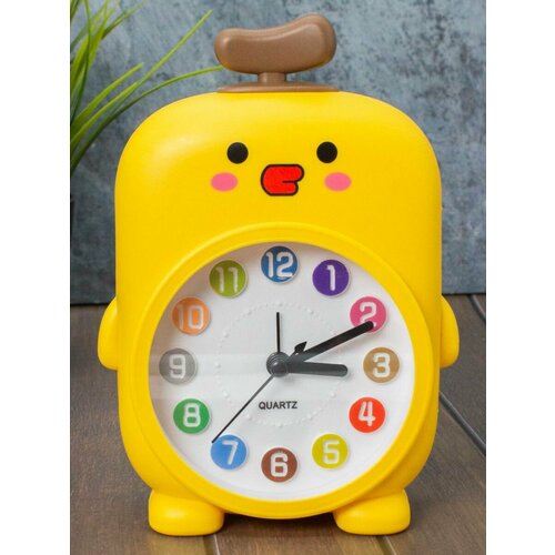 Часы настольные с будильником Rainbow duck yellow