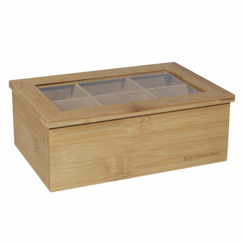 Коробка для чая, 24х16 см, 6 отд, бамбук, Bamboo