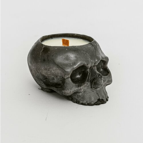 Свеча ароматическая Череп "Мистический Чай" интерьерная ручной работы из соевого воска