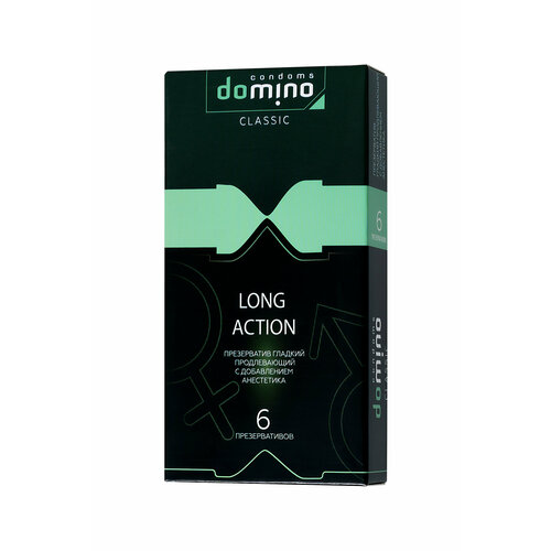 6 шт. Презервативы с анестетиком Luxe DOMINO CLASSIC Long action