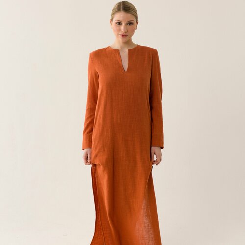 Платье , размер S, оранжевый