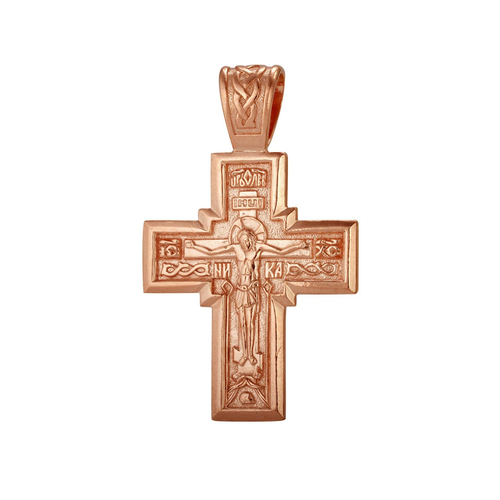 Крестик Православный крест с распятием, золотистый