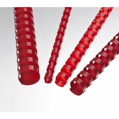 Пружины для переплета пластиковые Bulros 25 мм красные, 50 шт.