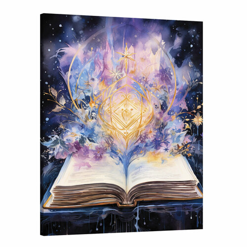 Интерьерная картина 50х70 "Гримуар: магическая книга"