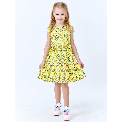 Платье KETMIN Платье детское в садик летнее хлопок, размер 122, желтый