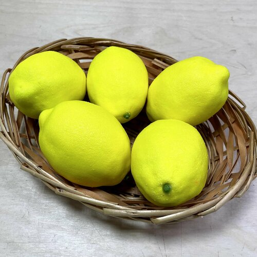 Искусственный декоративный фрукт Лимон, 10см / Муляж лимона/5 шт