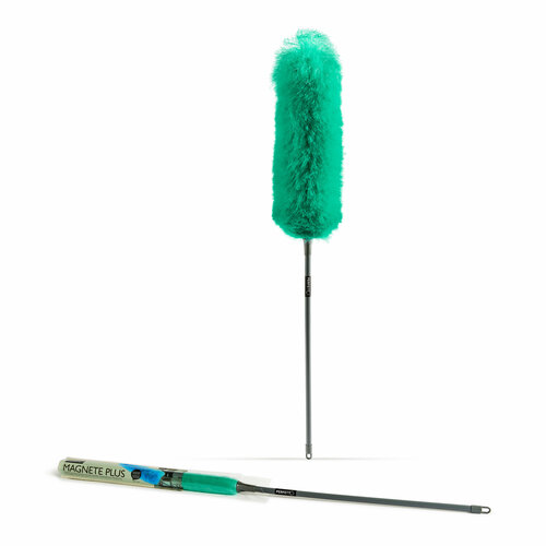 Метелочка PIUMINO электростатическая гибкая для сбора пыли с длинной ручкой (105 см) Бирюзовая