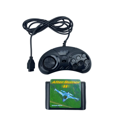 Геймпад Turbo для Sega с картриджем Sega After Burner 2 джойстик для приставки Сега узкий разъем черный