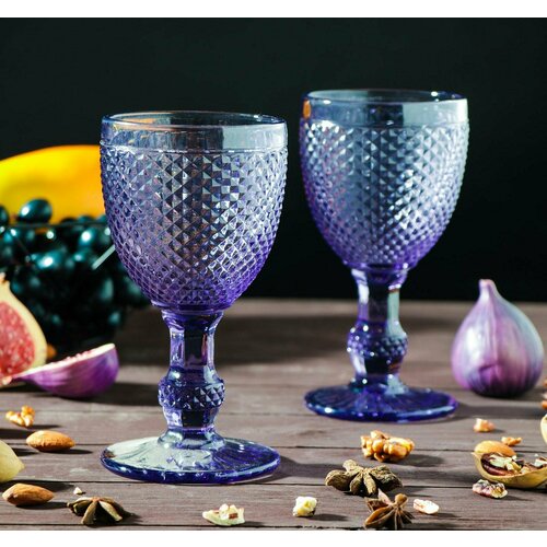 Набор бокалов стеклянных Magistro "Вилеро", 280 мл, 2 шт, цвет фиолетовый
