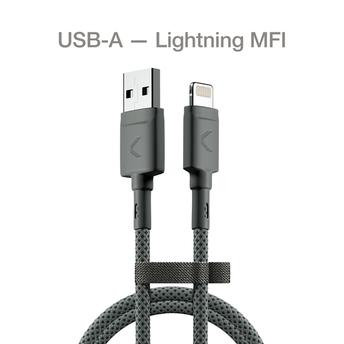Кабель COMMO Range Cable USB-A — Lightning MFI, 1.2 м, Dim Gray