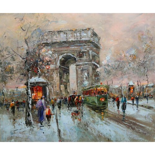 Картина маслом "Зимняя Триумфальная арка" 50х60см