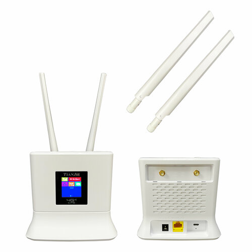 Wi-Fi роутер TianJie СPE 906-3 любой оператор и тариф, смена IMEI, дисплей LCD, съёмные антенны sma male