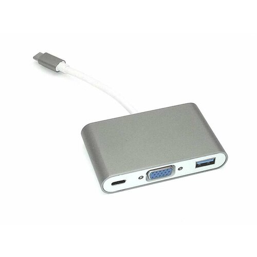 Аксессуар Адаптер Vbparts для APPLE MacBook Type-C - VGA/USB 3.0 + Type-C Grey 075340