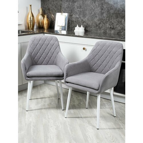 Комплект стульев для кухни и гостиной Ар-Деко greyБелые ноги, комплект 2 шт.