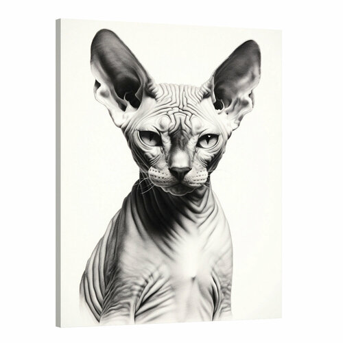 Интерьерная картина 50х70 "Сфинкс-кошка: обнаженная элегантность"