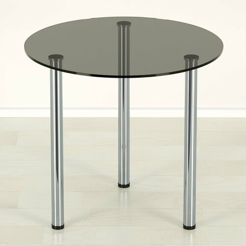 Стеклянный обеденный стол Эдель 18-3 серый/хром D90