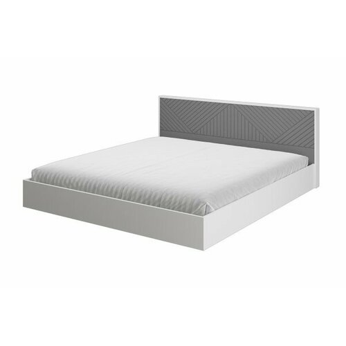 Кровать "Копенгаген" 1,6*2,0 м с основанием ДСП - Белый / Серый графит