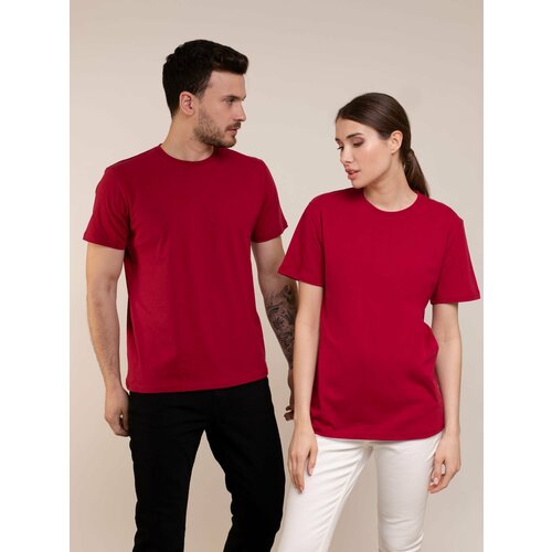Футболка Uzcotton футболка мужская UZCOTTON однотонная базовая хлопковая, размер 46-48\M, бордовый