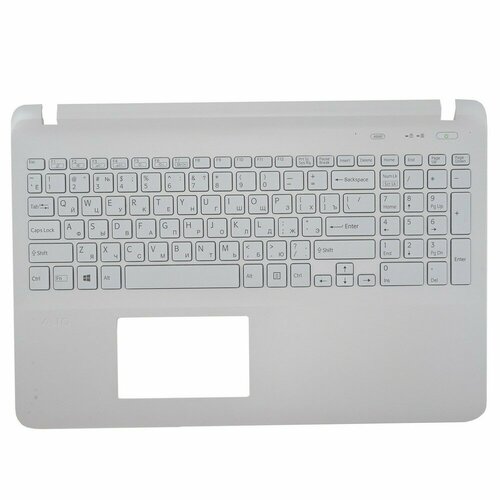Клавиатура для ноутбука Sony SVF15, FIT 15 белая с белым топкейсом, с подсветкой 149240921US