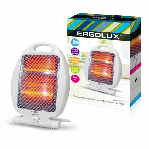 Инфракрасный, кварцевый обогреватель ERGOLUX ELX-QH01-C01 белый 220-240 В, 500/1000 Вт