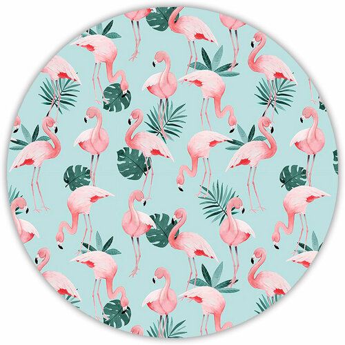 Коврик для мыши "Розовые фламинго" (20 x 20 см x 3 мм)