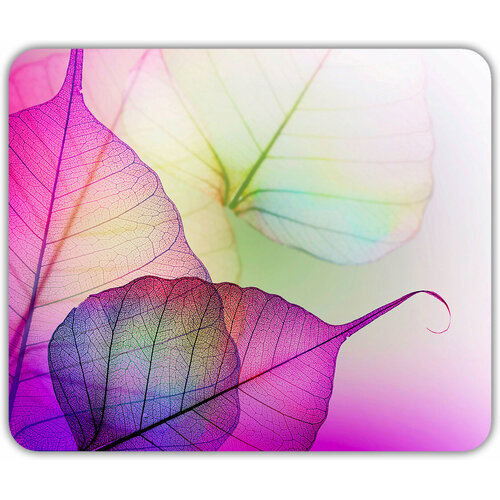 Коврик для мыши "Листья в стиле пастель" (24 x 20 см x 3 мм)