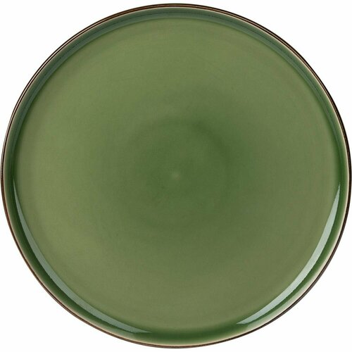 Тарелка Kunstwerk круглая Сейдж 210х210мм, фарфор, зеленый-бронзовый