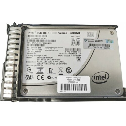 Жесткий диск HP 757134-B21 480Gb SATAIII 2,5" SSD