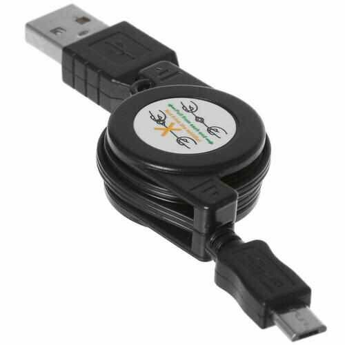 Кабель автосмотка FinePower micro USB - USB черный 0.75 м