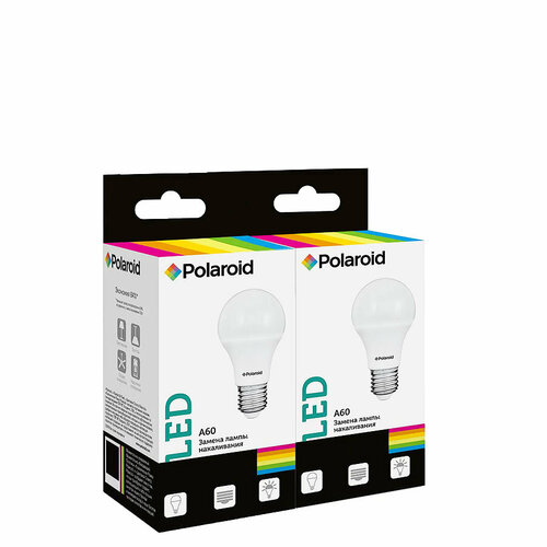 Светодиодная лампа Polaroid 220V A60 12W 4000K E27 1250lm (2 шт.)