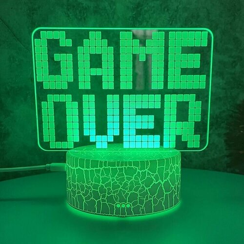 Ночник-лампа с рисунком 3D (Game over)