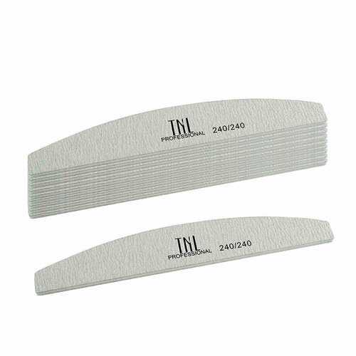TNL, набор пилок для ногтей "лодочка" 240/240 высокое качество (серые), 10 шт