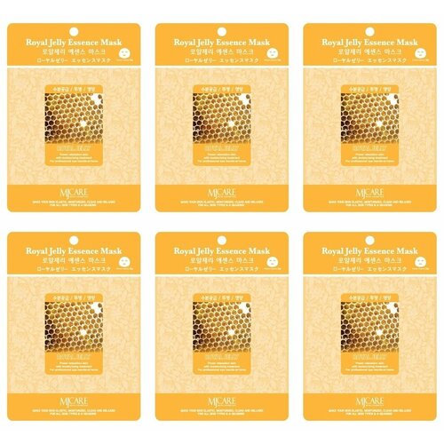 Mijin Essence Маска тканевая для лица Маточное молочко Royal Jelly Essence Mask, 23 гр, 6 шт /