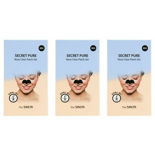 THE SAEM Маска-патч для очищения кожи носа Secret Pure Nose Clear Patch Set 6шт- 3 штуки