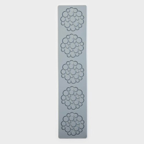 Коврик для айсинга «Пузыри», силикон, 28×6×0,3 см, цвет серый