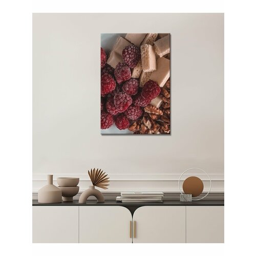 Картина на холсте с подрамником Малина орехи 50х70