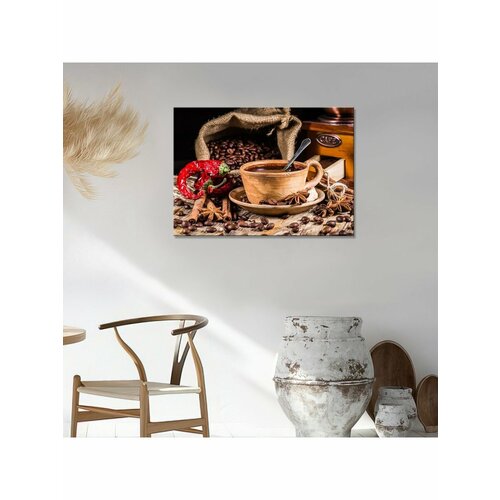 Картина на холсте с подрамником Кофе и специи 20х30