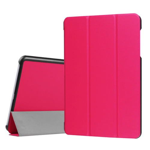 Чехол-обложка MyPads для Huawei MediaPad M3 Lite 8 (CPN-W09/AL00) тонкий умный кожаный на пластиковой основе с трансформацией в подставку розовый