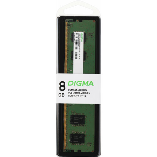 DIGMA Память DDR5 8Gb 4800MHz Digma DGMAD5480008S RTL PC5-38400 CL40 DIMM 288-pin 1.1В single rank Ret