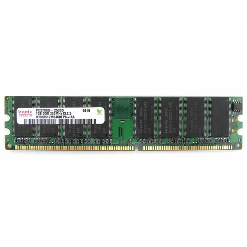 Оперативная память для ПК 1 ГБ Hynix DDR 333 DIMM 1Gb PC2700u -1 шт.