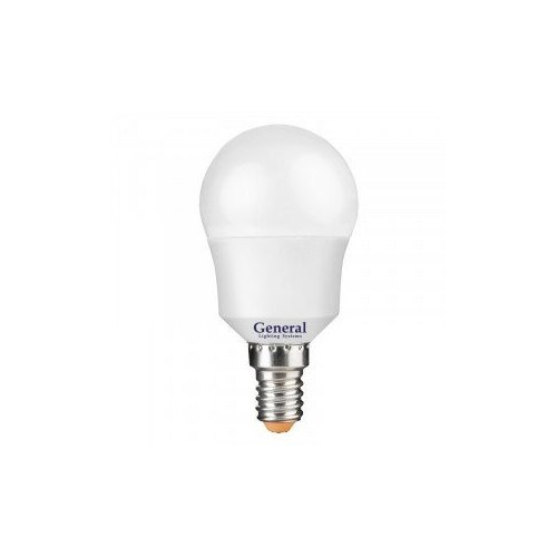Светодиодная LED лампа General шар P45 E14 7W 2700K 2K 45x80 пластик/алюмин. 640600 (упаковка 14 штук)