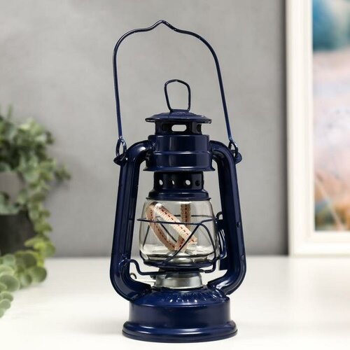 RISALUX Керосиновая лампа декоративная синий 9,7х12,5х19 см RISALUX