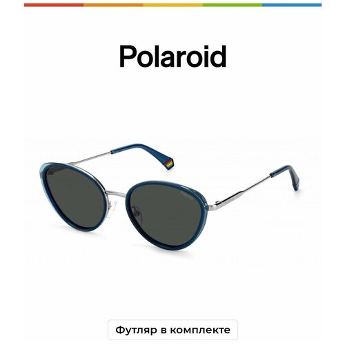 Солнцезащитные очки Polaroid, серый, синий