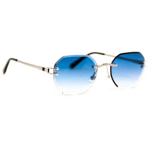 Солнцезащитные очки Kaizi, голубой, серебряный