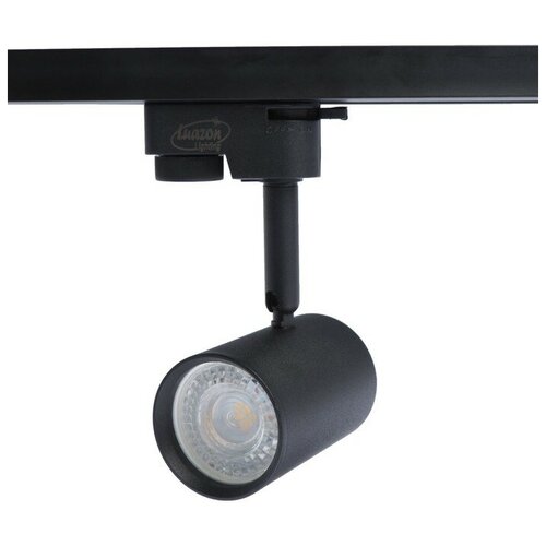 Трековый светильник Luazon Lighting под лампу Gu10, цилиндр, корпус черный