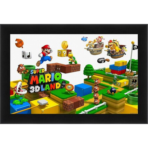 Плакат, постер на бумаге Super Mario 3D Land. Размер 30 х 42 см
